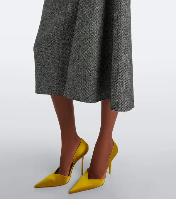 Erdem Bow-detail Herringbone Draped Midi Dress