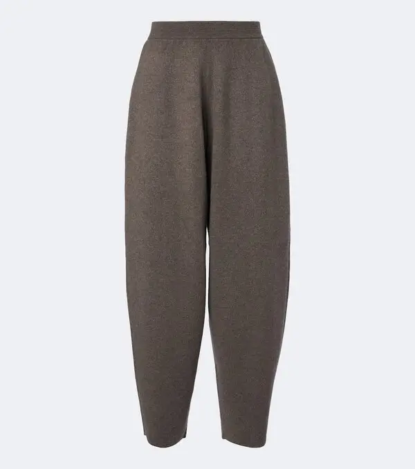 Arch4 Hayden Knitted Cashmere Barrel-leg Pants - Brown