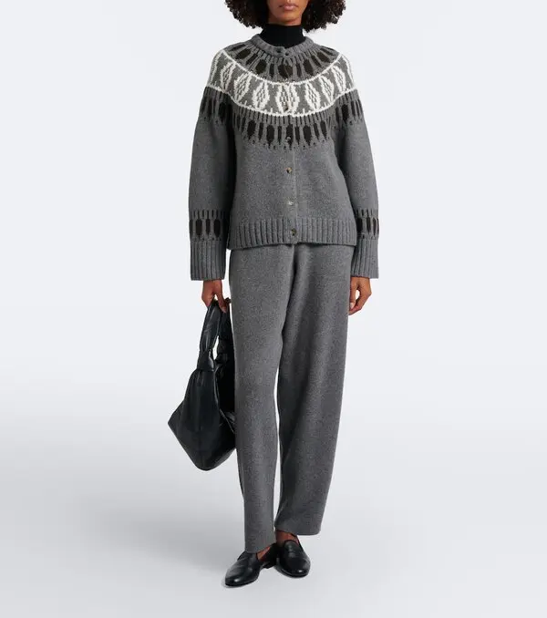 Arch4 Hayden Knitted Cashmere Barrel-leg Pants - Grey