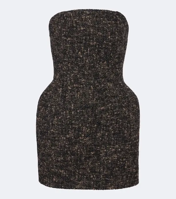 Magda Butrym Bouclé Wool And Cashmere-blend Bustier Dress