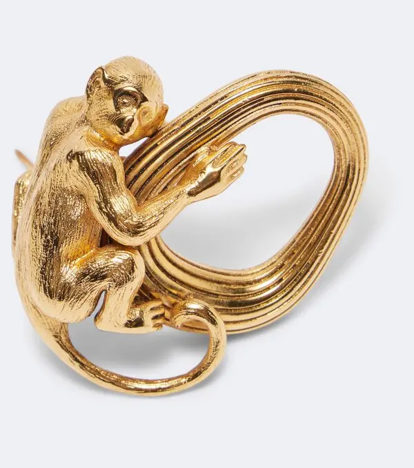 Khaite Monkey 18kt -plated Brass Brooch
