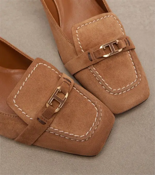 TOD'S T Timeless Suede Slingback Pumps