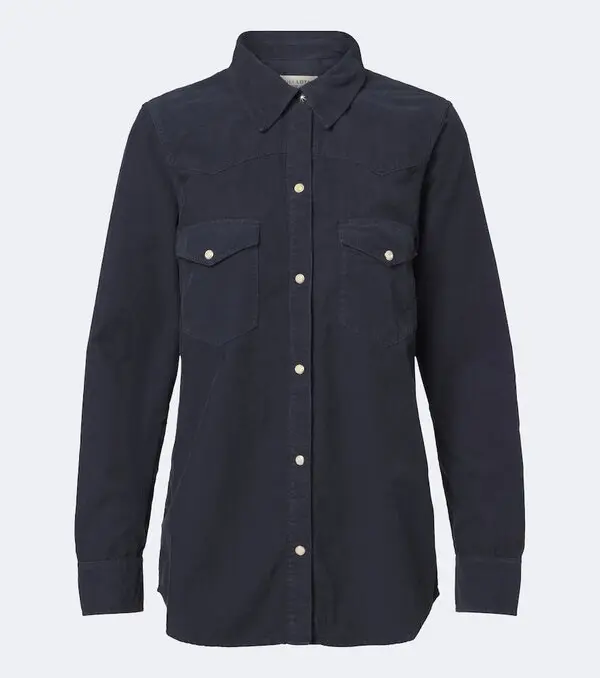 NILI LOTAN Travis Cotton Corduroy Shirt - Blue