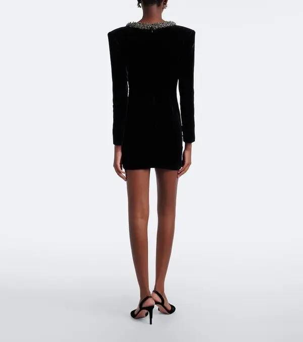 Roland Mouret Embellished Velvet Minidress