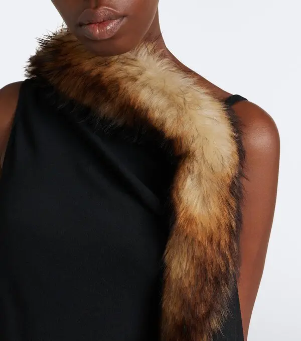 Loewe Shearling-trimmed Midi Dress