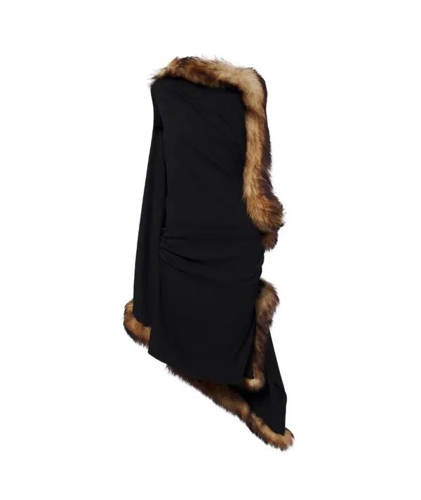 Loewe Shearling-trimmed Midi Dress