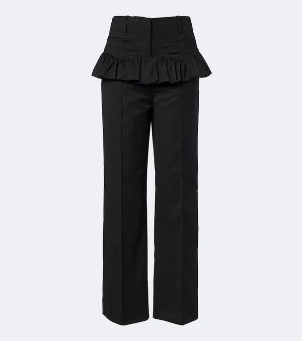 GANNI Ruffled Wide-leg Pants