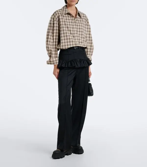 GANNI Ruffled Wide-leg Pants