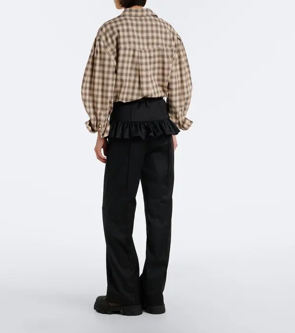 GANNI Ruffled Wide-leg Pants