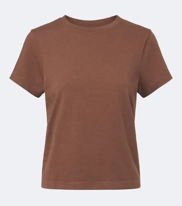 Khaite Emmylou Knitted Cotton T-shirt - Brown