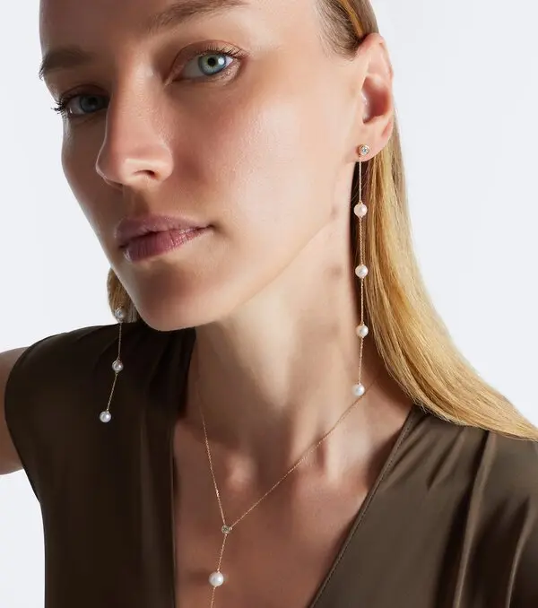 Mateo 14kt Earrings With Diamonds And Pearls