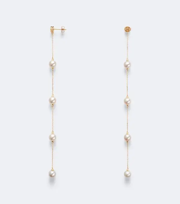 Mateo 14kt Earrings With Diamonds And Pearls