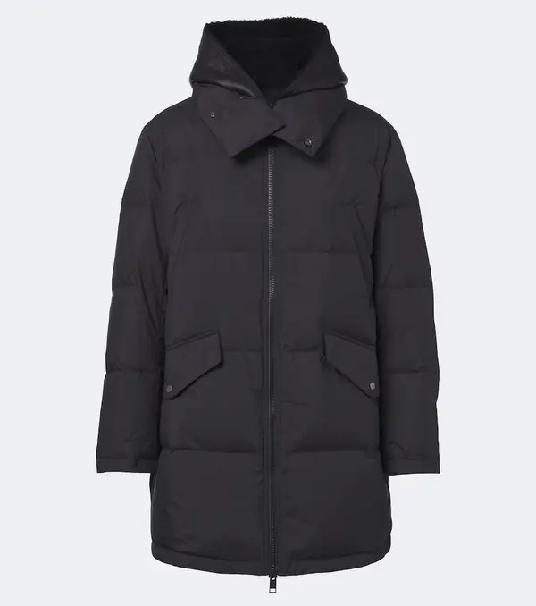 YVES SALOMON Shearling-trimmed Down Coat - Black