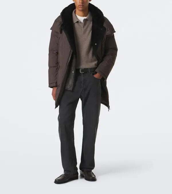 YVES SALOMON Shearling-trimmed Down Coat - Brown