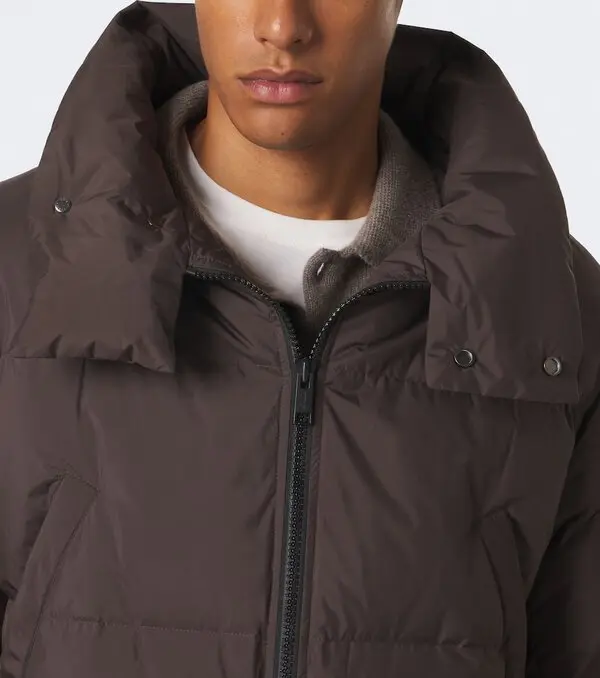 YVES SALOMON Shearling-trimmed Down Coat - Brown