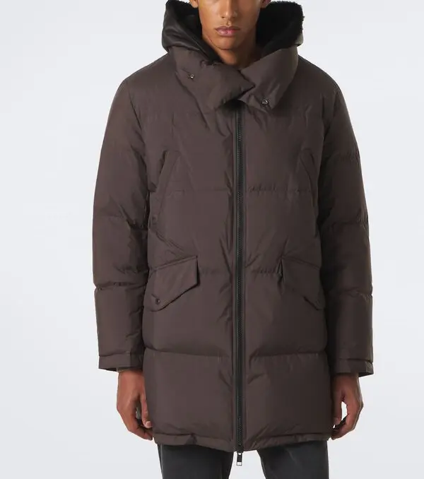 YVES SALOMON Shearling-trimmed Down Coat - Brown