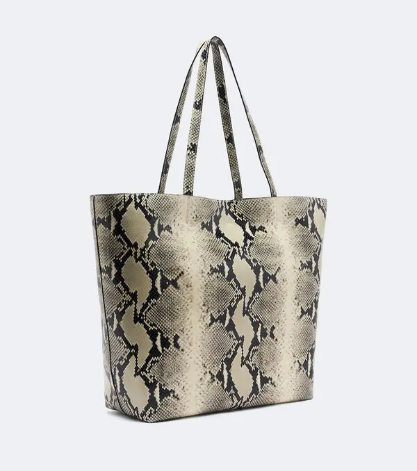 TOTEME Roam Large Snake-effect Leather Tote Bag