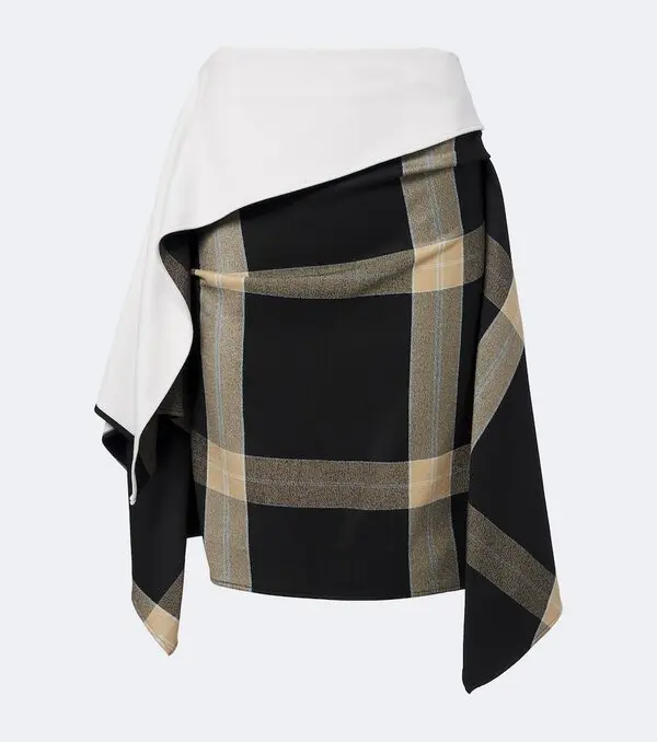 Loewe Asymmetric Checked Midi Skirt