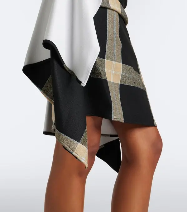 Loewe Asymmetric Checked Midi Skirt