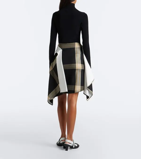 Loewe Asymmetric Checked Midi Skirt