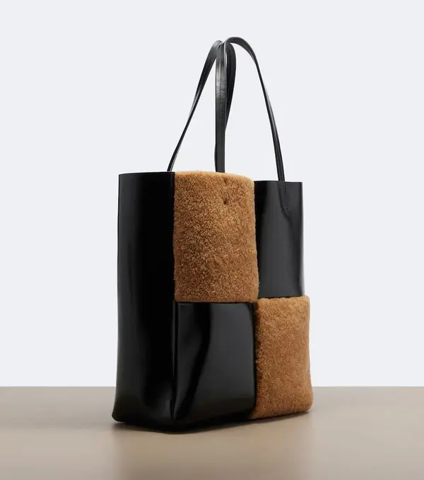 Khaite Zoe Medium Shearling Paneled Tote Bag