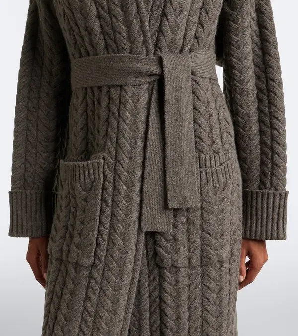 Arch4 Bond Street Cable-knit Cashmere Long Cardigan - Brown