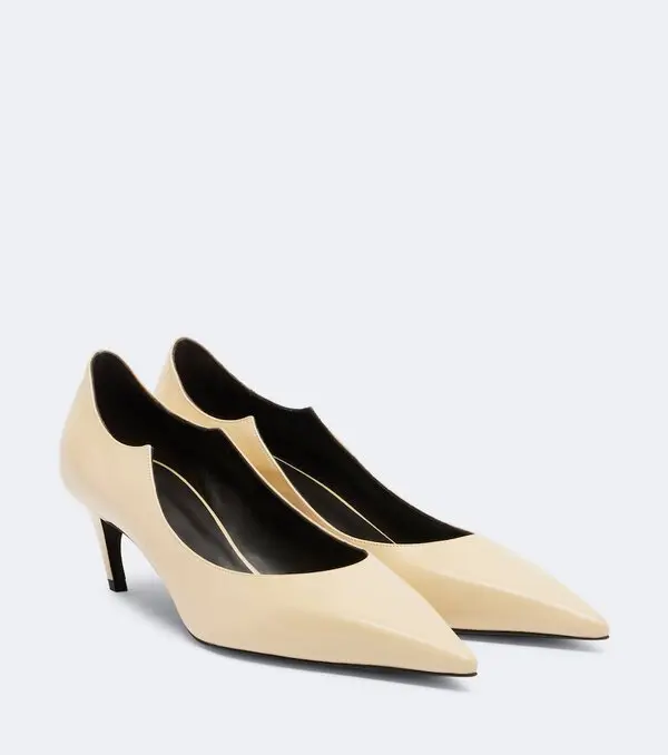 Khaite Valerie Leather Pumps - Beige