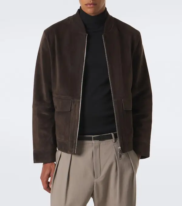 YVES SALOMON Suede Bomber Jacket