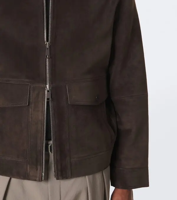 YVES SALOMON Suede Bomber Jacket