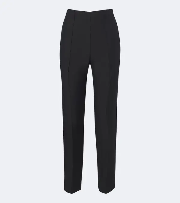 Roland Mouret Wool And Silk Cropped Slim Pants