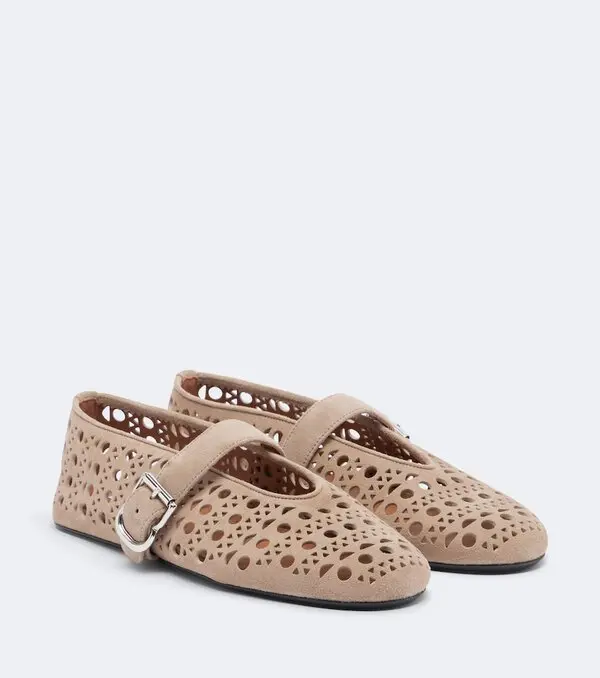 Alaïa Vienne Suede Mary Jane Flats