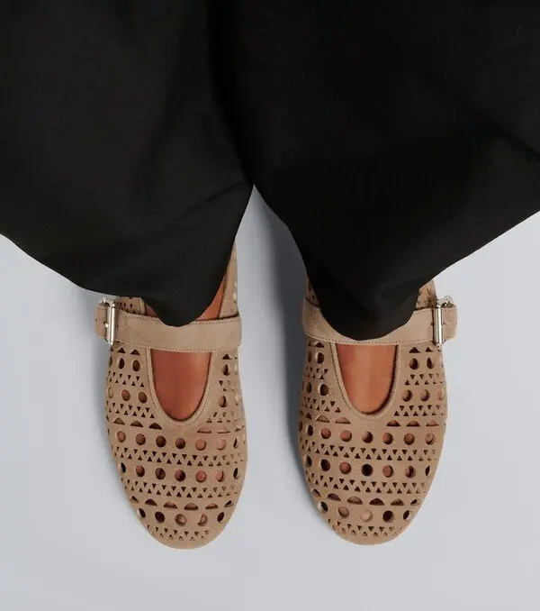 Alaïa Vienne Suede Mary Jane Flats