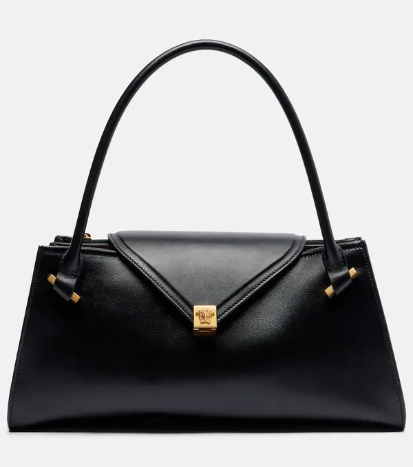 Versace Severine Medium Leather Shoulder Bag - Black