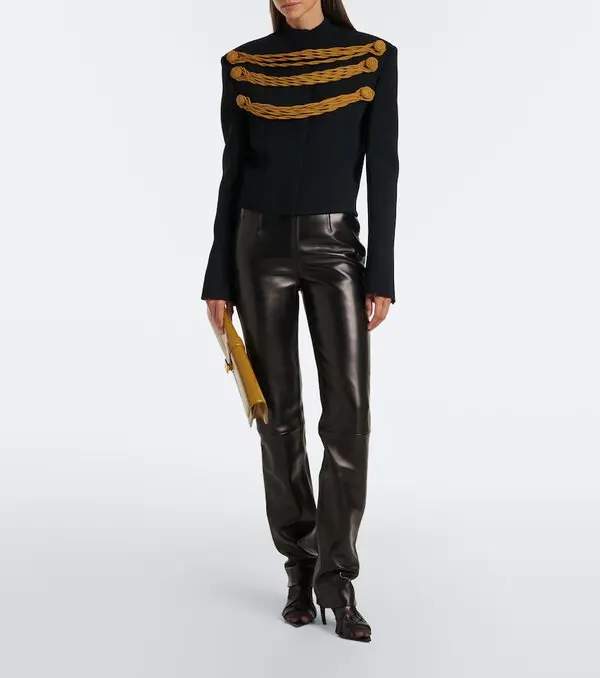 Khaite Ryden Leather Slim Pants