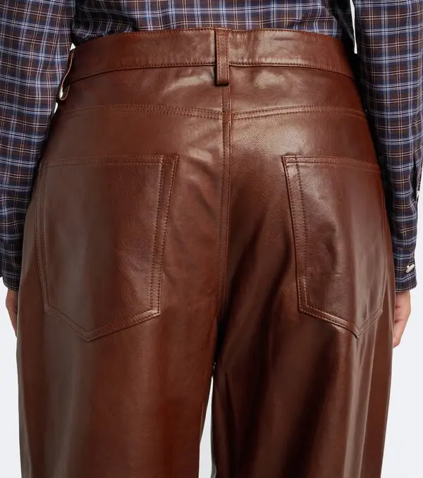 RÓHE Leather Wide-leg Pants