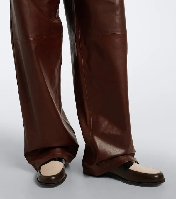 RÓHE Leather Wide-leg Pants