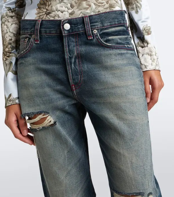 Acne Studios Re-edition Distressed Faded Bootcut Jeans