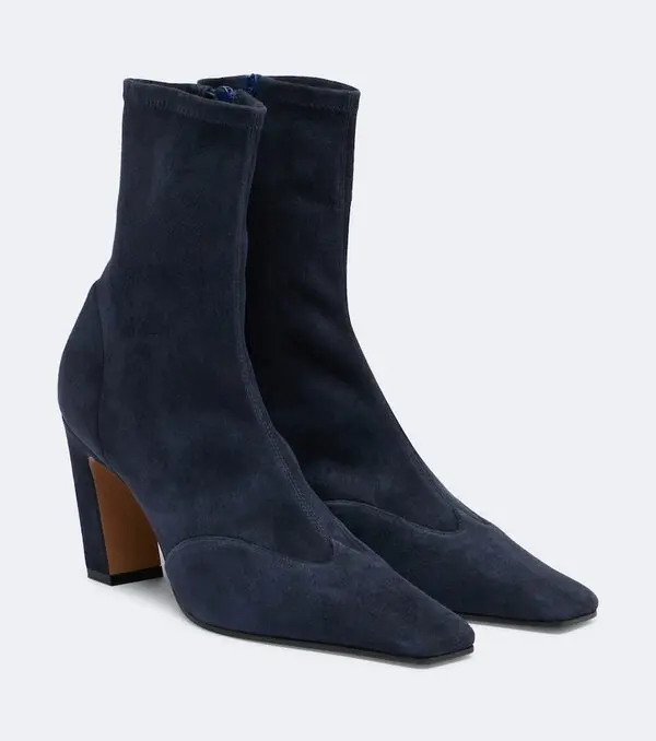 Khaite Nevada Suede Ankle Boots - Blue
