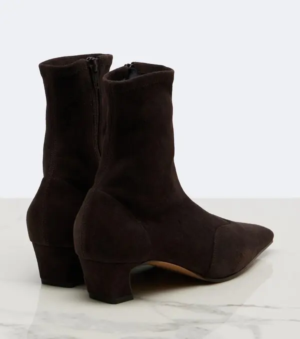 Khaite Nevada Suede Ankle Boots - Brown