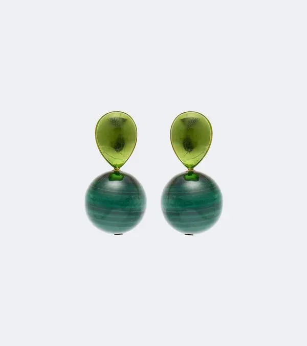 JENNIFER BEHR Allison Embellished Drop Earrings - Green