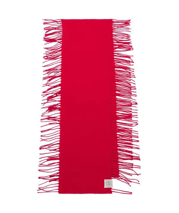 TOTEME Fringed Wool And Cashmere Scarf - Red