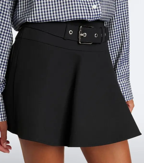Loewe Belted Cotton Mini Skirt