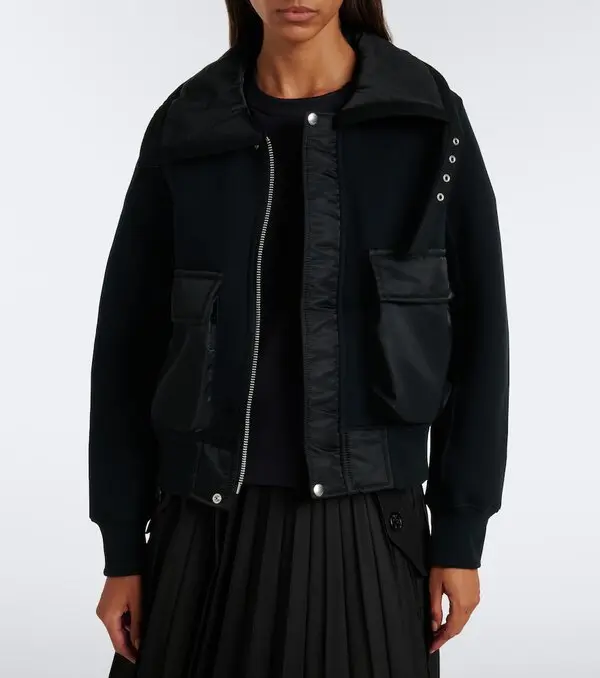 Sacai Paneled Cotton-blend Blouson Jacket