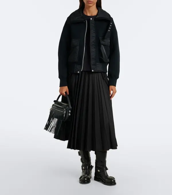 Sacai Paneled Cotton-blend Blouson Jacket