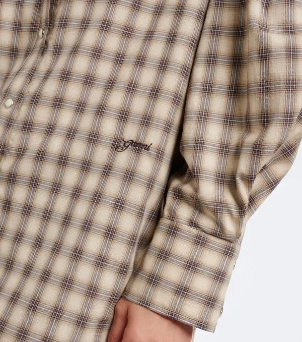 GANNI Checked Cotton Flannel Shirt