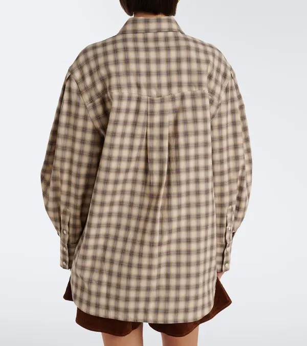 GANNI Checked Cotton Flannel Shirt