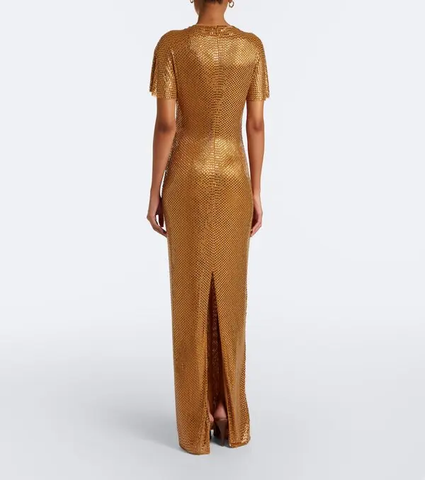 Roland Mouret Embellished Mesh Gown - Gold