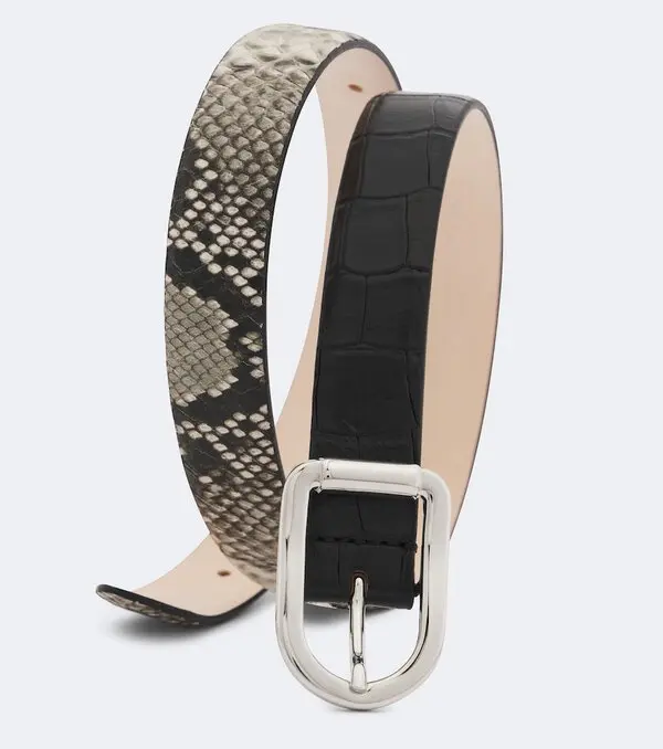 DEHANCHE Déhanche Mija Snake And Croc-effect Leather Belt