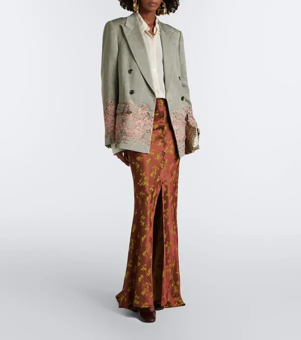 Dries Van Noten Floral Jacquard Maxi Skirt