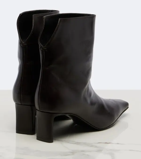 Khaite Ona Leather Ankle Boots